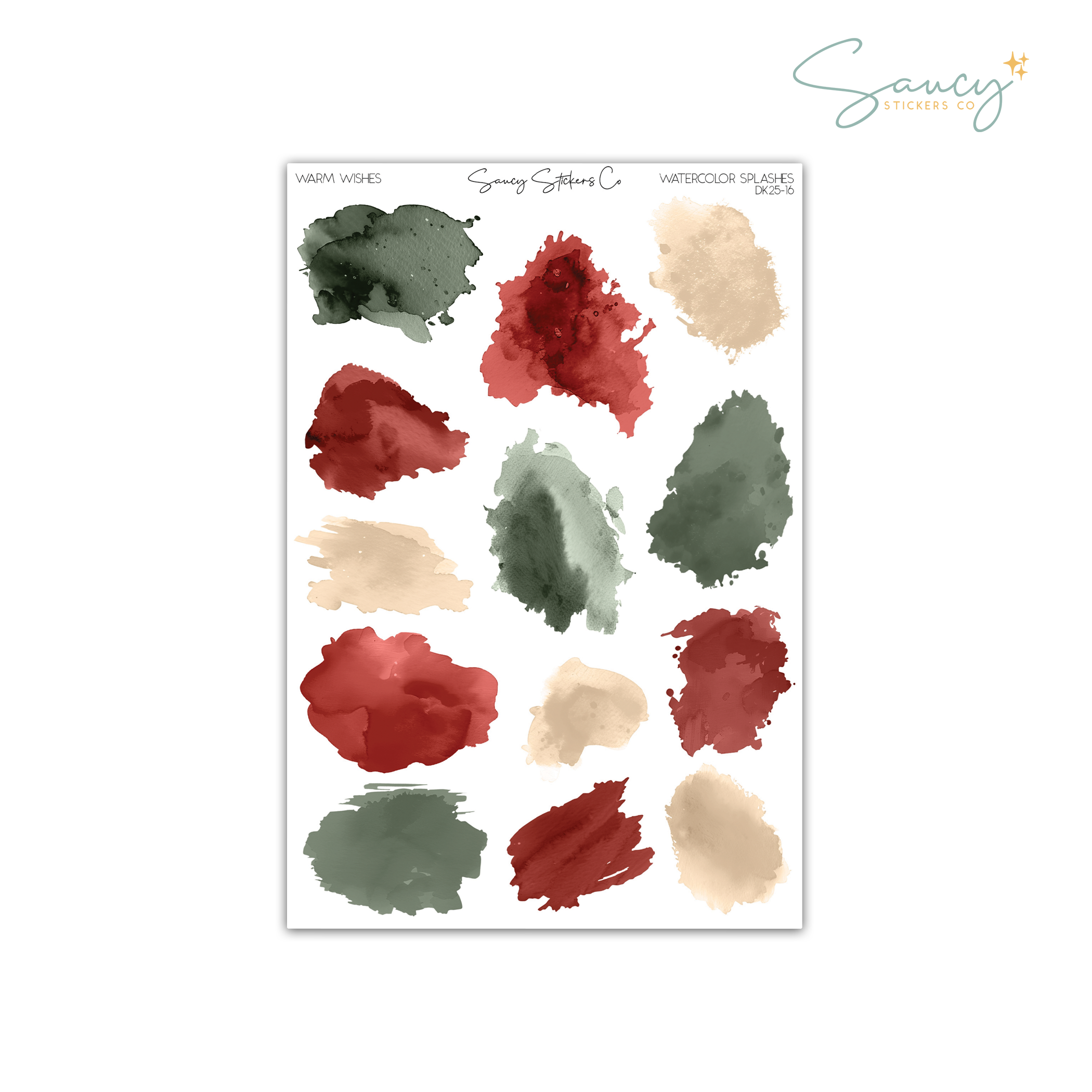 Warm Wishes • Watercolor Splashes – Saucy Stickers Co
