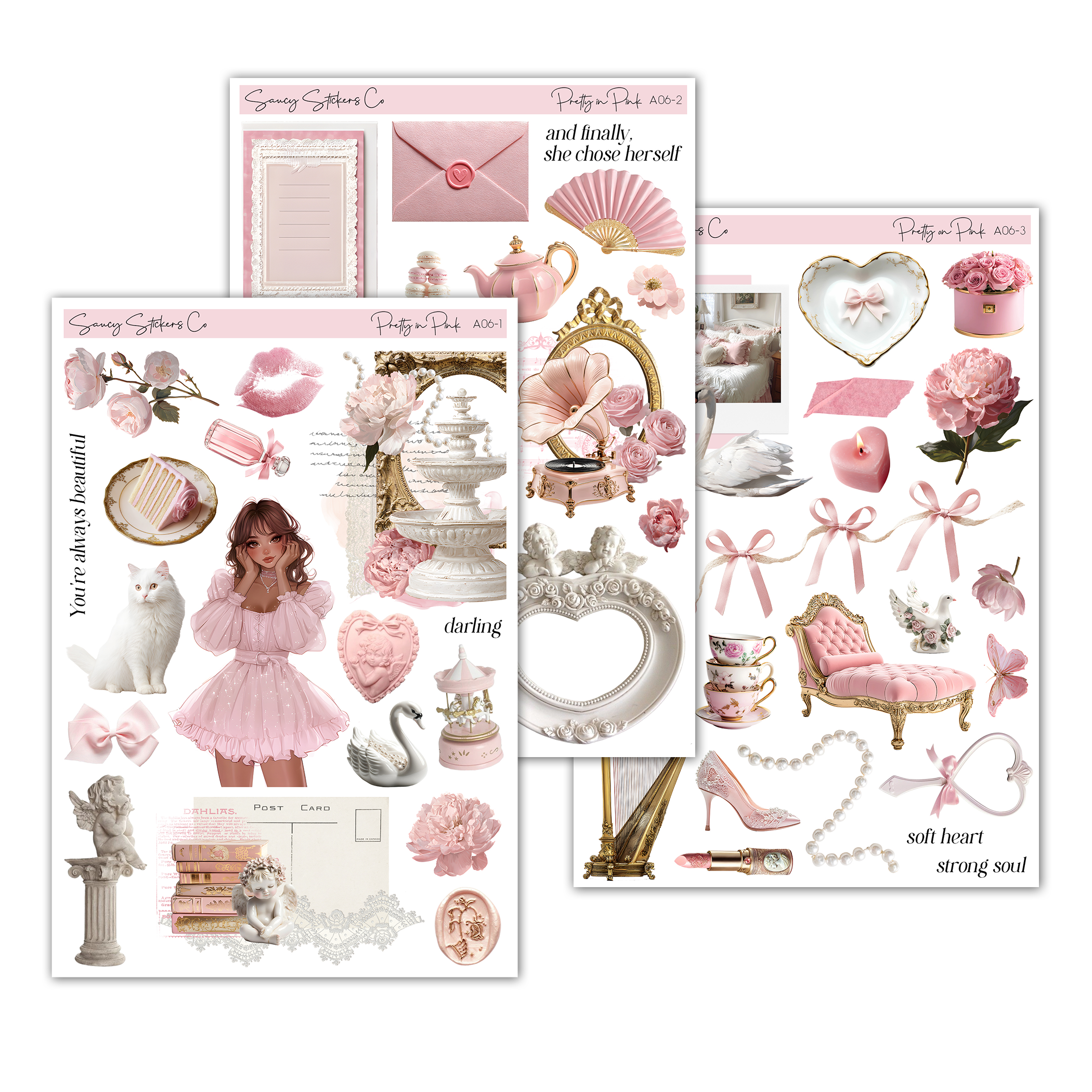 Pretty in Pink • Journaling Kit – Saucy Stickers Co